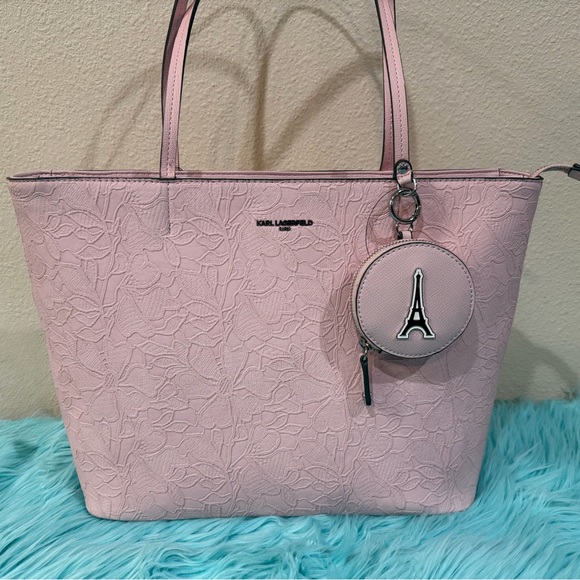 Karl Lagerfeld | Bags | Karl Lagerfeld Paris Legacy Adele Tote Bag Pink | Poshmark
